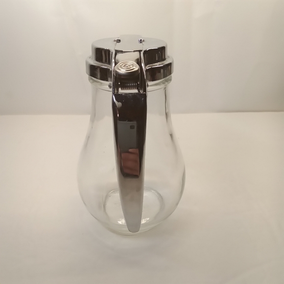 Dripcut | Dining | Vtg Dripcut Clear Glass Chrome Syrup Pitcher ...